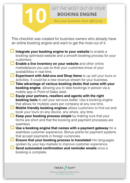 Download Your Checklist | 10-Step booking engine optimisation checklist
