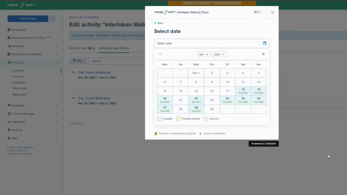 Seize pricing power with the new pricing calendar feature by TrekkSoft