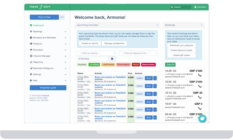 Back Office | TrekkSoft